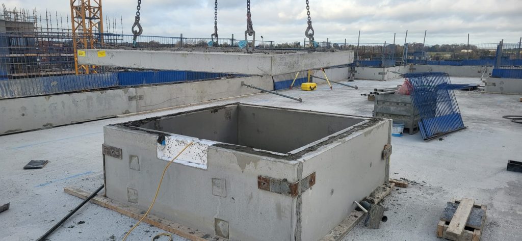Final lift of Precast for project in Belmayne - Keegan Precast